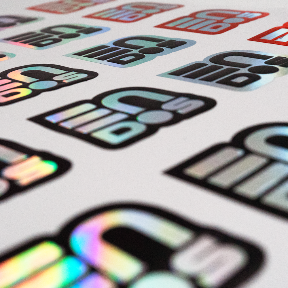 Stickers en vinilo holográfico con tinta uv - ENDOS