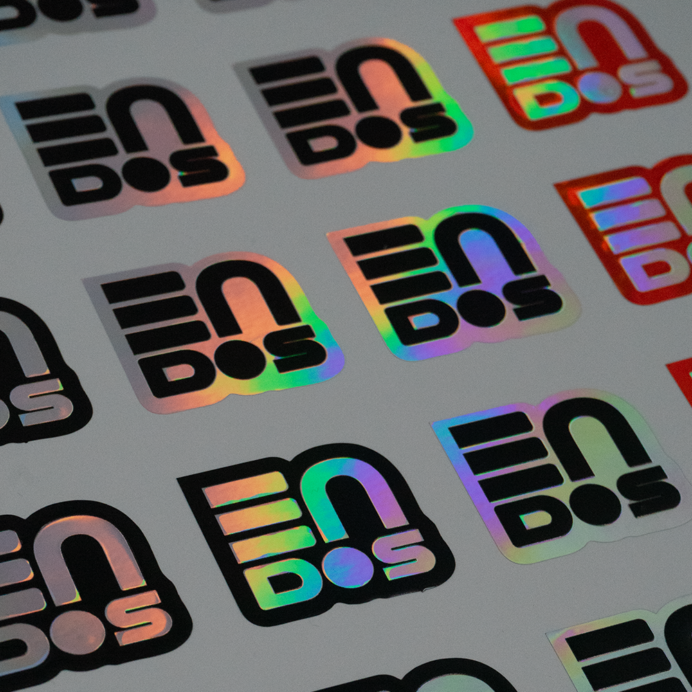 Stickers en vinilo holográfico con tinta uv - ENDOS